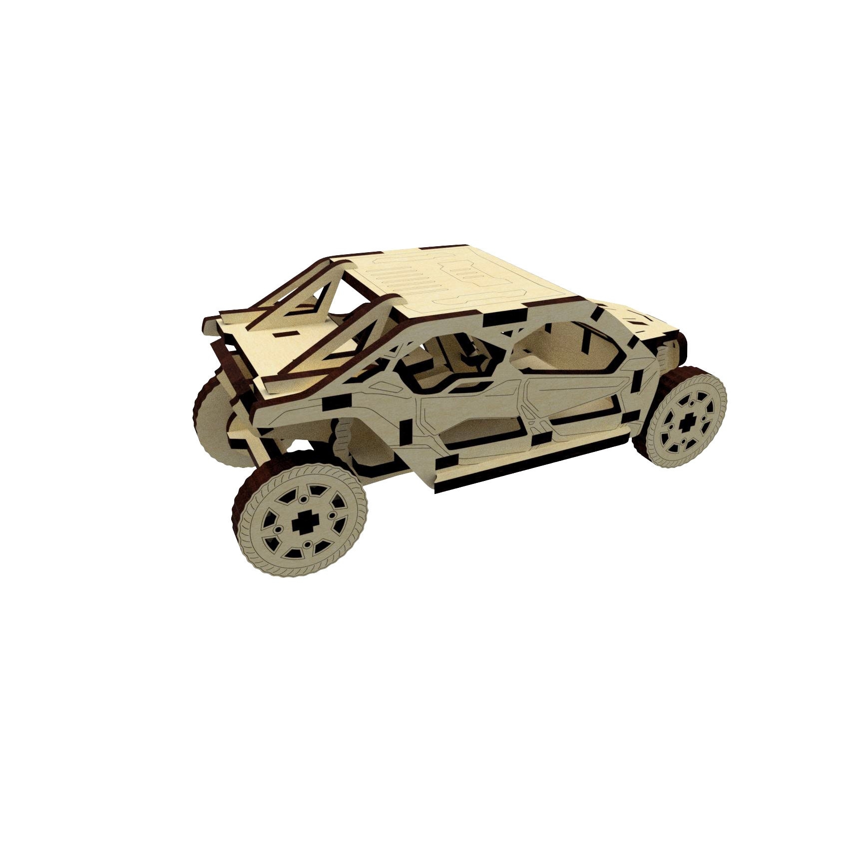 Buggy - Laser Cut File, SVG 3d Plywood Model - 3DSure