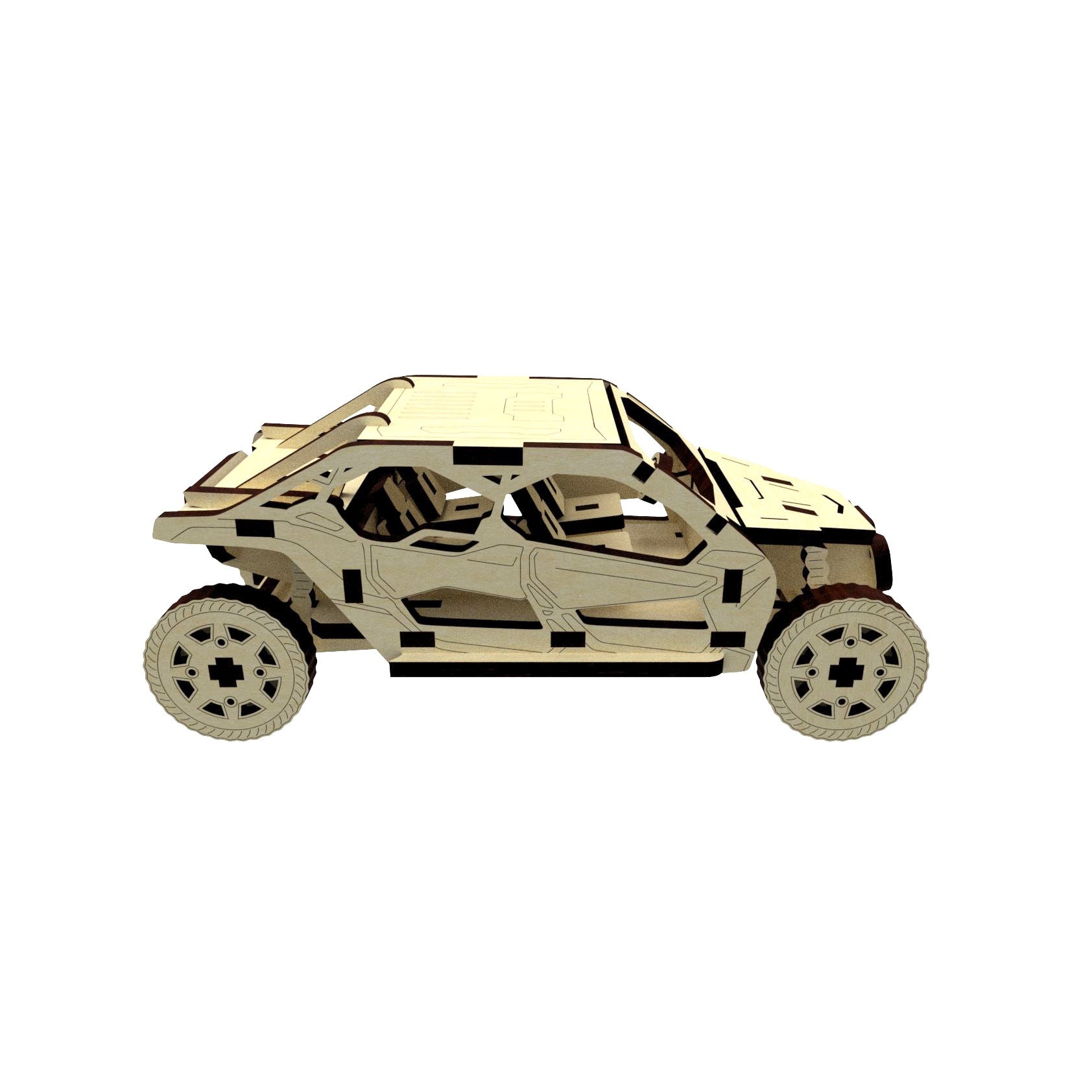 Buggy - Laser Cut File, SVG 3d Plywood Model - 3DSure
