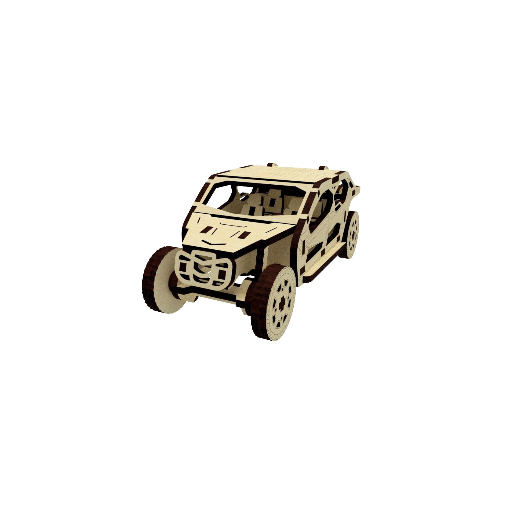 Buggy - Laser Cut File, SVG 3d Plywood Model - 3DSure