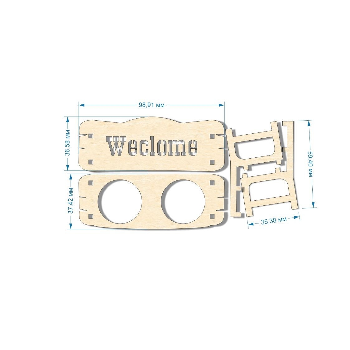 Bench for shots - Laser Cut File - 3DSure