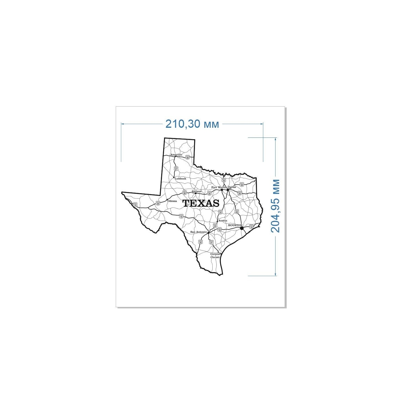 Texas laser cut map - SVG file for laser machines, Glowforge pattern ...