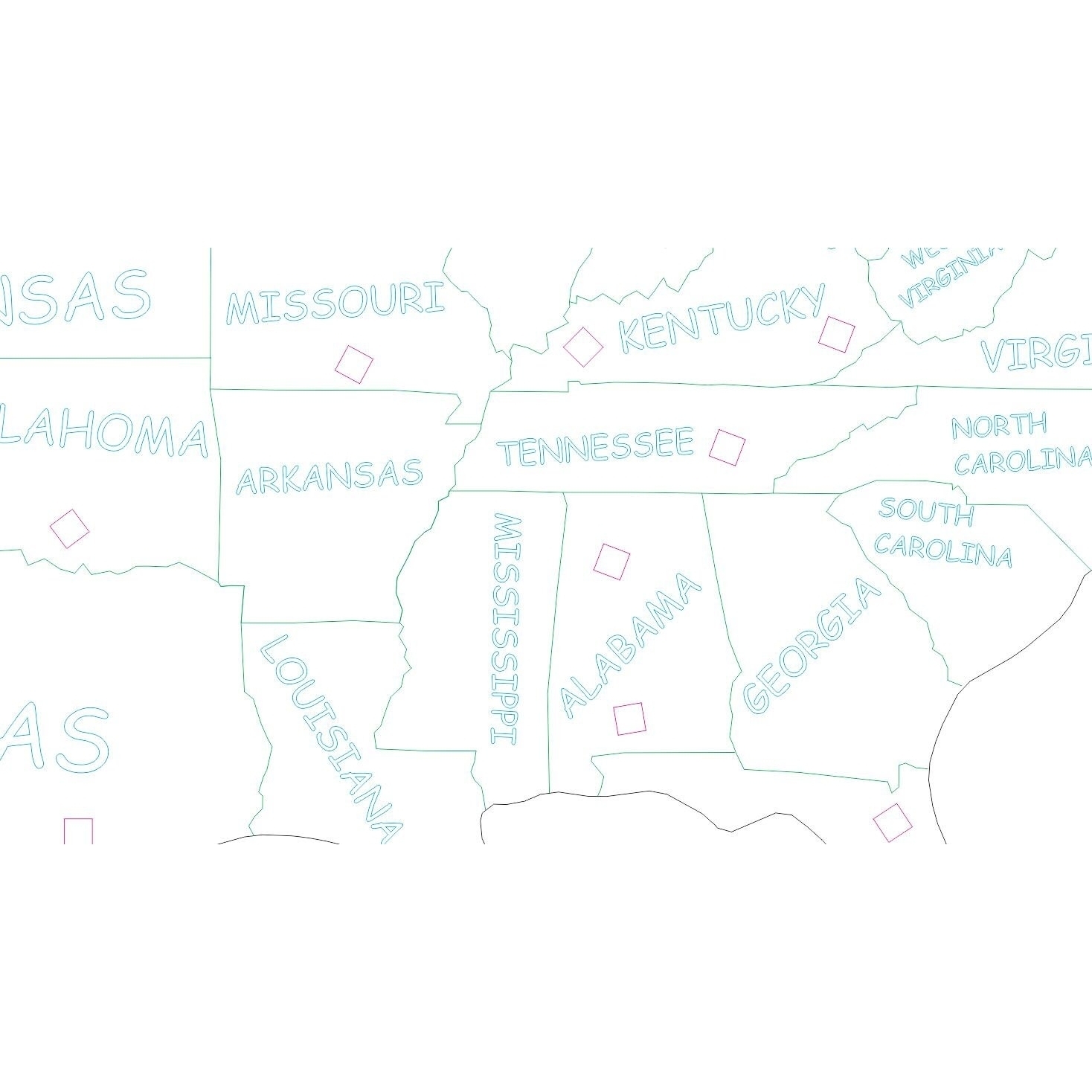 Children map of USA - Laser Cut Project - 3DSure