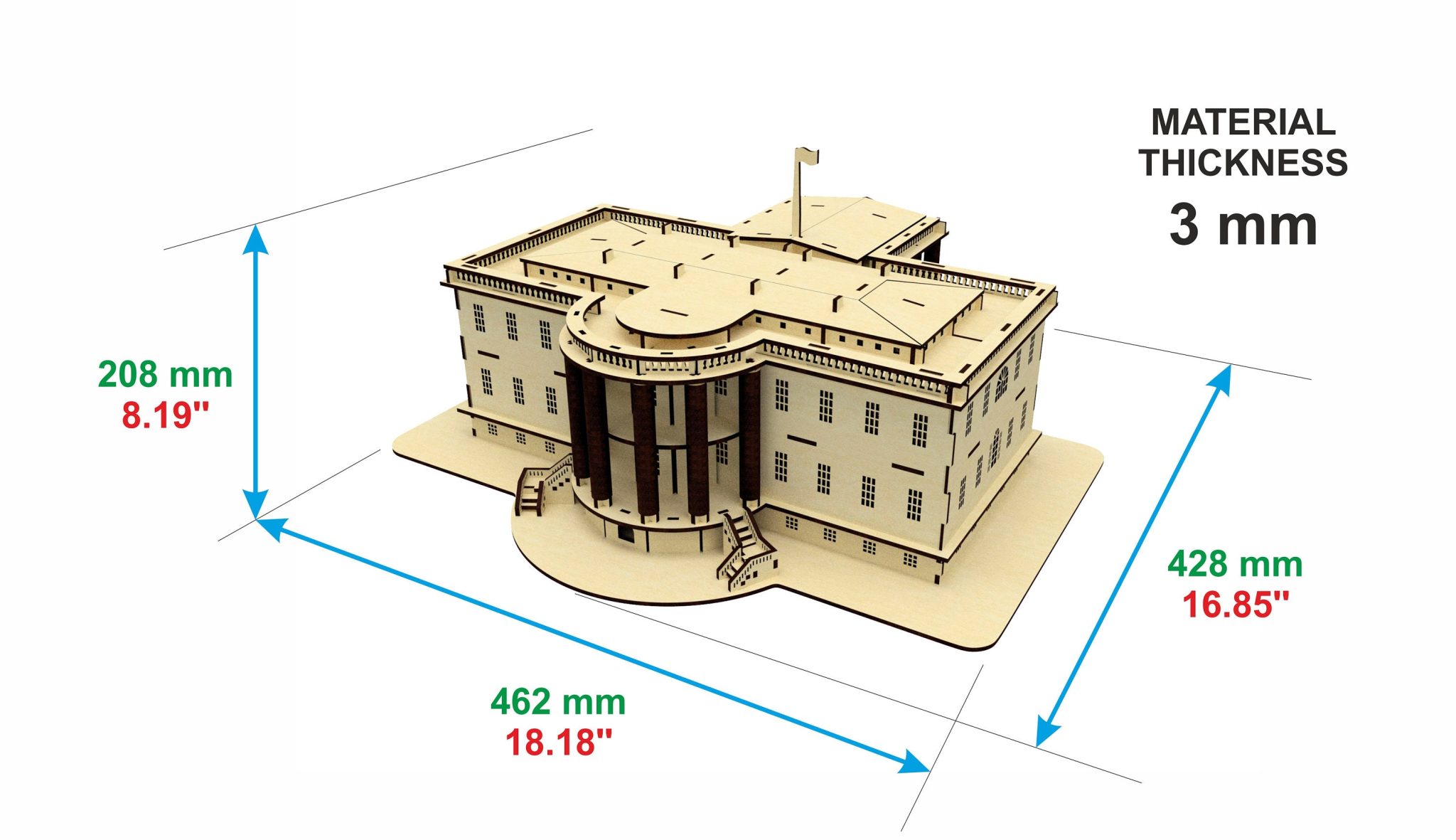 laser cut white house dxf files for laser file for cnc plan usa dxf ...