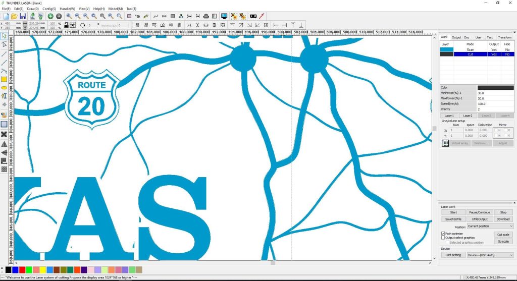 Texas laser cut map - SVG file for laser machines, Glowforge pattern ...