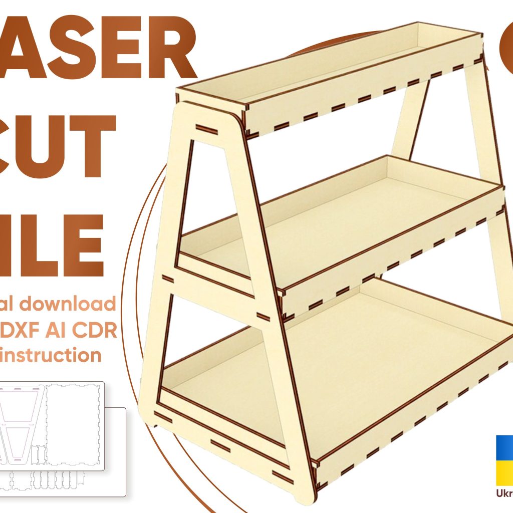 Display stand - SVG glowforge file for laser cutting - 3DSure